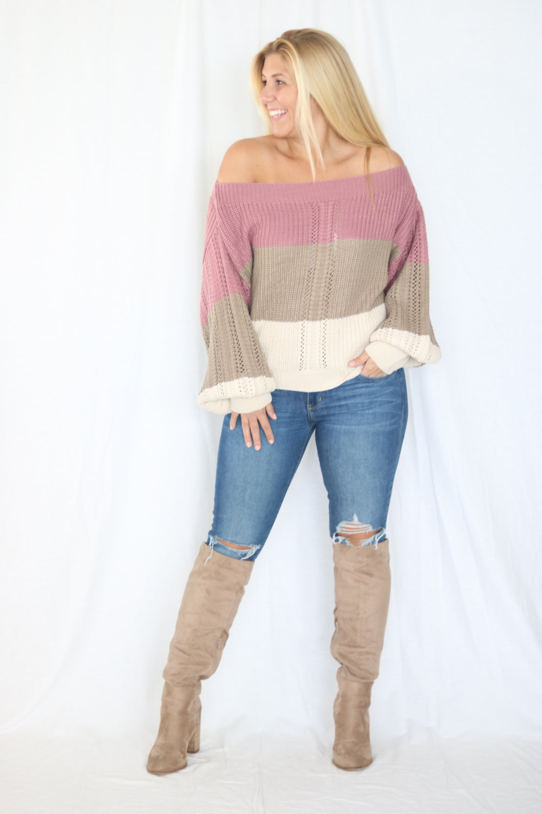 Maeve OTS Sweater | Dressed By Ness Boutique